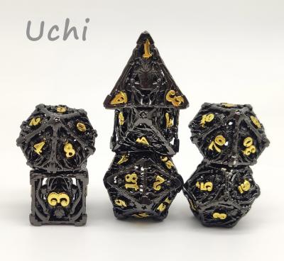 China Portable Sharp Metal RPG Dice Hand Polished For Dungeon And Dragon for sale
