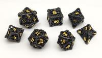 China Odorless Portable DND Dice Metal , Hand Carved Black RPG Dice for sale
