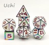 China Hand Pouring Metal RPG Dice 7 Piece Set Multipurpose Lightweight for sale