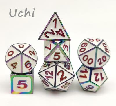 China Hand Pouring Metal RPG Dice 7 Piece Set Multipurpose Lightweight for sale