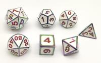 China ISO9001 White Metal RPG Dice Set Hand Carved For Hammer And Yahtzee for sale