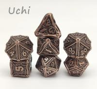 China Nontoxic Practical Custom Metal Dice Set , Wear Resistant Metallic Game Dice for sale