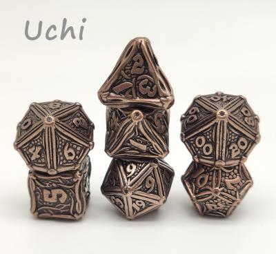 China Nontoxic Practical Custom Metal Dice Set , Wear Resistant Metallic Game Dice for sale