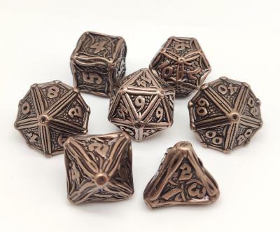 China Sturdy Polyhedral Metal RPG Dice Neat Sharp Edges Exquisite Gift Box Packaging for sale