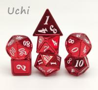 China Neat Sharp Edges Metal RPG Dice 7 Piece Set Polyhedron Hand Poured for sale