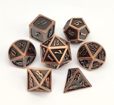 China Tabletop Game Metal RPG Dice Durable Antiwear Exquisite Carving for sale