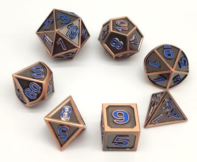 China Zinc Alloy DND Mini RPG Dice Set 7 Pcs Polyhedron Wear Resistant for sale