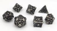 China Handmade Metal Mini RPG Dice 7 Piece Set Gold Plated Surface for sale