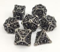 China Handmade Metal Mini RPG Dice 7 Piece Set Gold Plated Surface for sale
