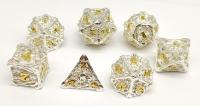 China Portable Hand Poured Tiny Dice Set , Gold Plated Metal Mini Dice for sale