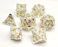 China Portable Hand Poured Tiny Dice Set , Gold Plated Metal Mini Dice for sale