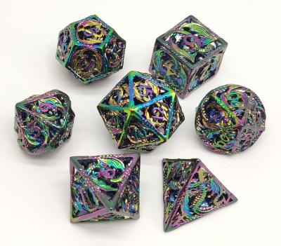 China Polyhedron Black Metal DND Dice Sturdy Nontoxic High Temperature for sale