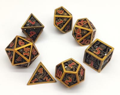 China Handcarved Metal Mini Polyhedral Dice Waterproof Neat Sharp Edges for sale