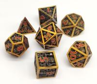 China Gold Plated Sharp Edge Polyhedral Dice Odorless Lightweight Durable for sale