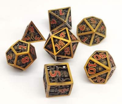 China Gold Plated Sharp Edge Polyhedral Dice Odorless Lightweight Durable for sale