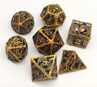China Hand Pouring Durable DND Polyhedral Dice , Wear Resistant Precision RPG Dice for sale