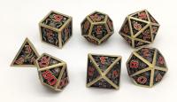 China Hand Pouring Metal Polyhedral Dice Odorless Antiwear 7 Piece Set for sale