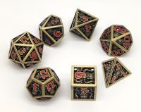 China Hand Pouring Metal Polyhedral Dice Odorless Antiwear 7 Piece Set for sale