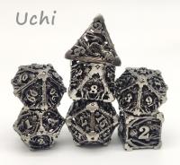 China Portable Sturdy Polyhedral 7 Die Set , Wear Resistant Metal Dice RPG for sale