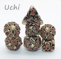 China Luxury Metal Mini Polyhedral Dice Set 7 Piece Odorless Lightweight for sale