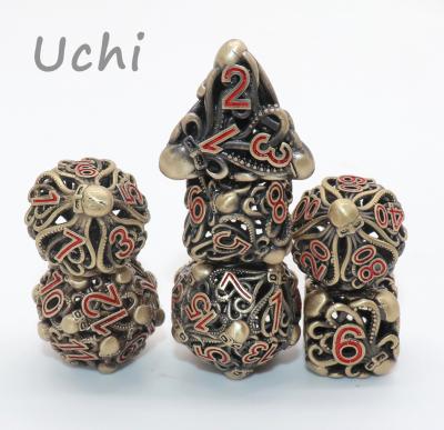 China Luxury Metal Mini Polyhedral Dice Set 7 Piece Odorless Lightweight for sale