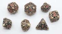 China Antiwear Portable Tiny Metal Dice , Durable Gemstone Polyhedral Dice Set for sale