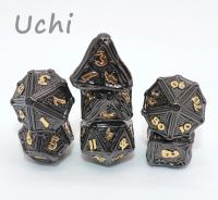 China Practical Sturdy Small Metal Dice , Polyhedral Sharp Edged Tiny Dice Set for sale