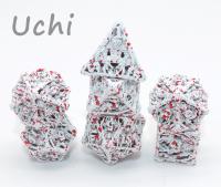China White Metal Mini Polyhedral Dice Hand Pouring For Collection for sale