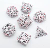 China Durable Antiwear Small Dice Set , Handmade White Polyhedral Dice for sale