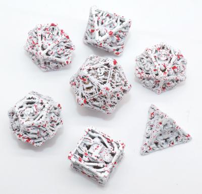 China Durable Antiwear Small Dice Set , Handmade White Polyhedral Dice for sale