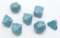 China Hand Made Blue Mini Polyhedral Dice Lightweight Metal Material for sale