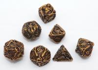 China GST Gold Plated Mini Polyhedral Dice Portable Exquisite Carving for sale