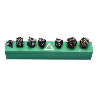 China Hand Pouring Polyhedral Dice Set Neat Sharp Edges 7 Piece Nontoxic for sale