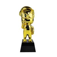 China ISO9001 Tin Alloy Gold Plated Trophy , Multipurpose Small Metal Trophy for sale