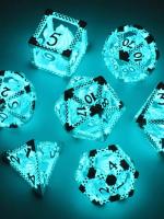 China Fun RPG DND Dice Set Transparent Led Luminous Dice Dungeons and Dragons for sale