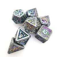 China Plai card Odorless Lightweight Hand Pouring Metal Dice Polyhedral for sale