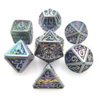 China Plai card Odorless Lightweight Hand Pouring Metal Dice Polyhedral for sale