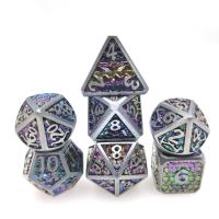 China Plai card Odorless Lightweight Hand Pouring Metal Dice Polyhedral for sale