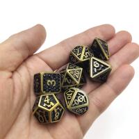 China Metal Anti wear Hand Carved card game Dice Practical Polyhedral for sale