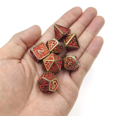 China Dice Set Multipurpose Practical Plating Sharp Trade Card Polyhedral Metal for sale