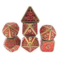 China Dice Set Multipurpose Practical Plating Sharp Trade Card Polyhedral Metal for sale