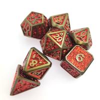 China Dice Set Multipurpose Practical Plating Sharp Trade Card Polyhedral Metal for sale