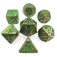 China Hand Poured Portable Small Tarot Card Sharp colourful Metal Dice Sets for sale