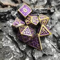 China Odorless Lightweight Dnd Metal Dice Set Polyhedral Game Card Game  Purplish silver for sale