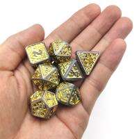 China Pokemon card Wholesale Glow Polyhedral Black chip Dice Sets Polyhedral for sale