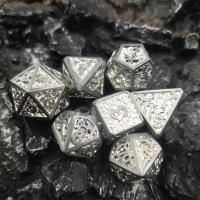 China Card Edge Metal RPG Dice Hand Carved Durable For Savage World Polyhedral for sale
