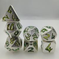 China Durable DND Dice Set Metal Polyhedral Gold Luxury Wear Resistant for sale