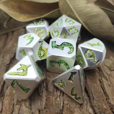 China Polyhedral Dice Polished Luxury Metal Handmade DND Sharp Mini for sale