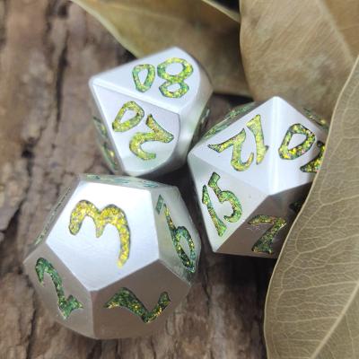 China Precision RPG Dice7 Dice Set Friendly For Tabletop Gaming Metal Polyhedral for sale