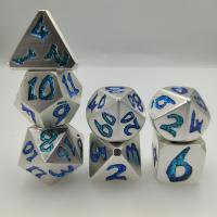 China High Temperature Blue Gold Luxury Metal Hand Polished Multipurpose Small Poker Dice for sale